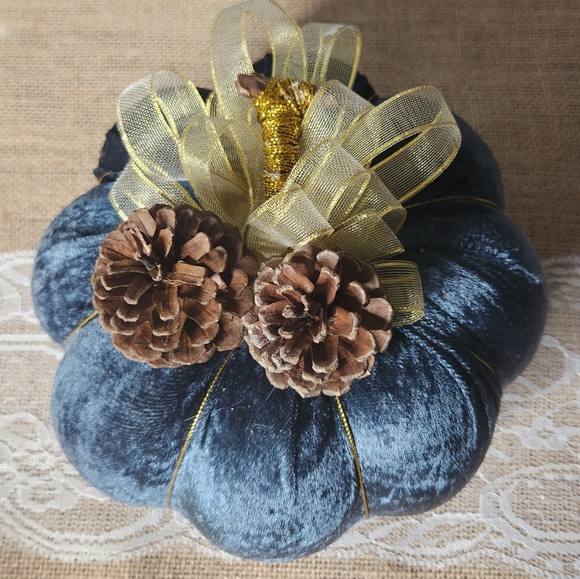 The Velvet Pumpkin | Accents | Velvet Pumpkin Blue With Gold Ribbon ...